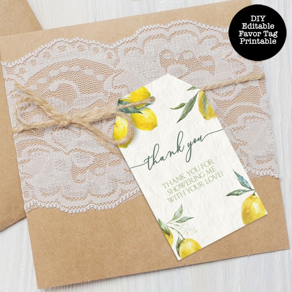 Lemon Favor Tag, Lemon Gift Tags, Printable Favor Tags , Thank You Tags ...