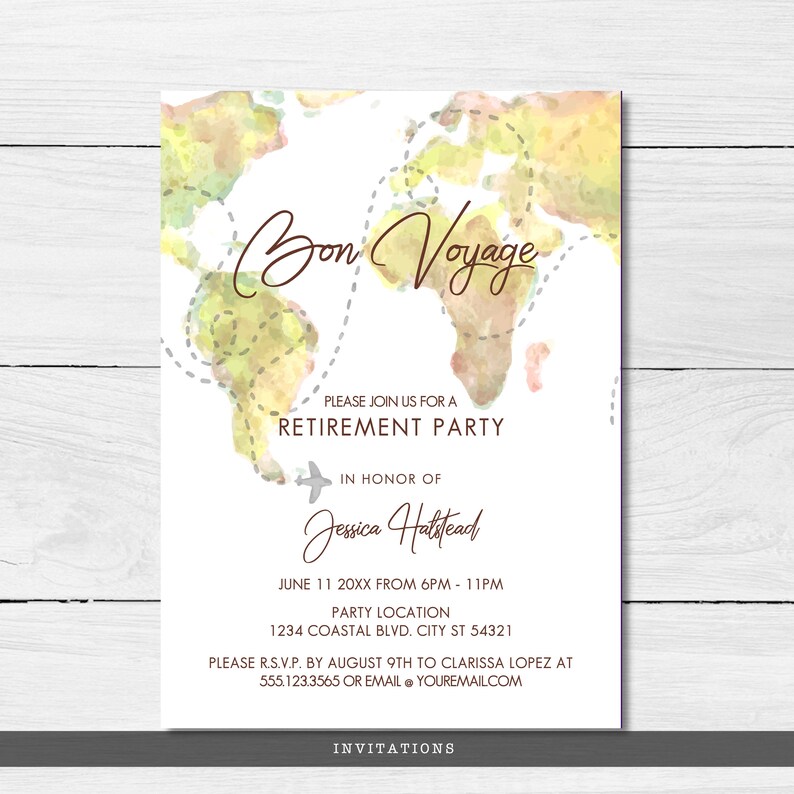 Travel Retirement Party Invitation Traveling Party Invite - Etsy