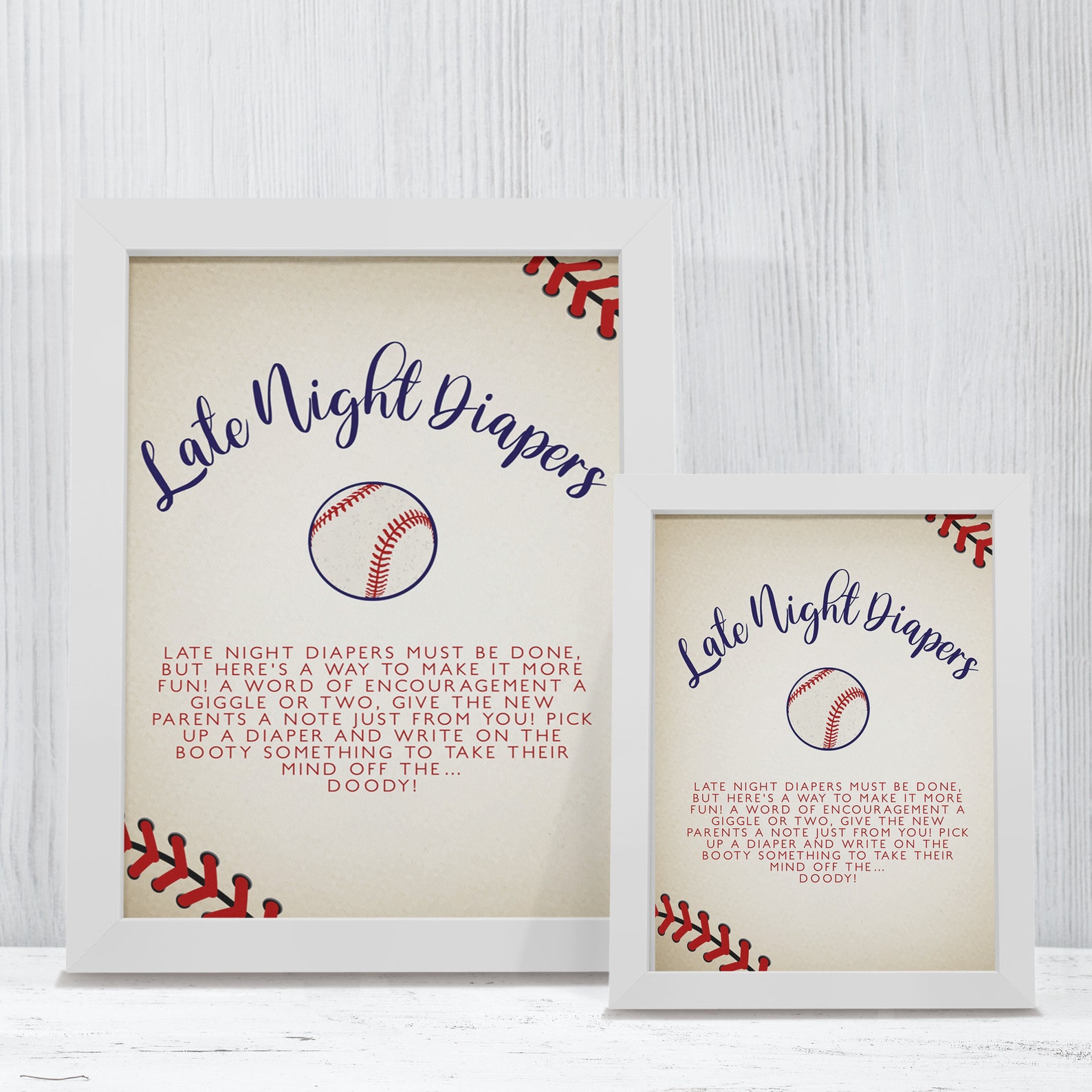 Late Night Diaper Sign Baseball Themed Sign Instant - Etsy