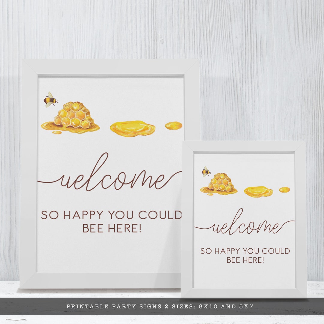 Bee Welcome Sign, Bridal Shower Sign, Printable Sign, Instant Download ...