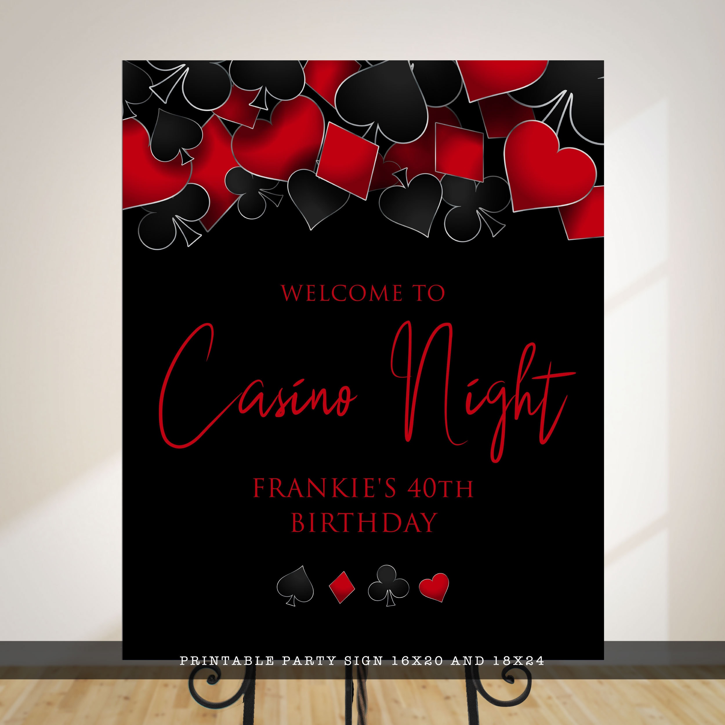 Casino Themed Welcome Signs Poker Party Sign Printable Party - Etsy UK