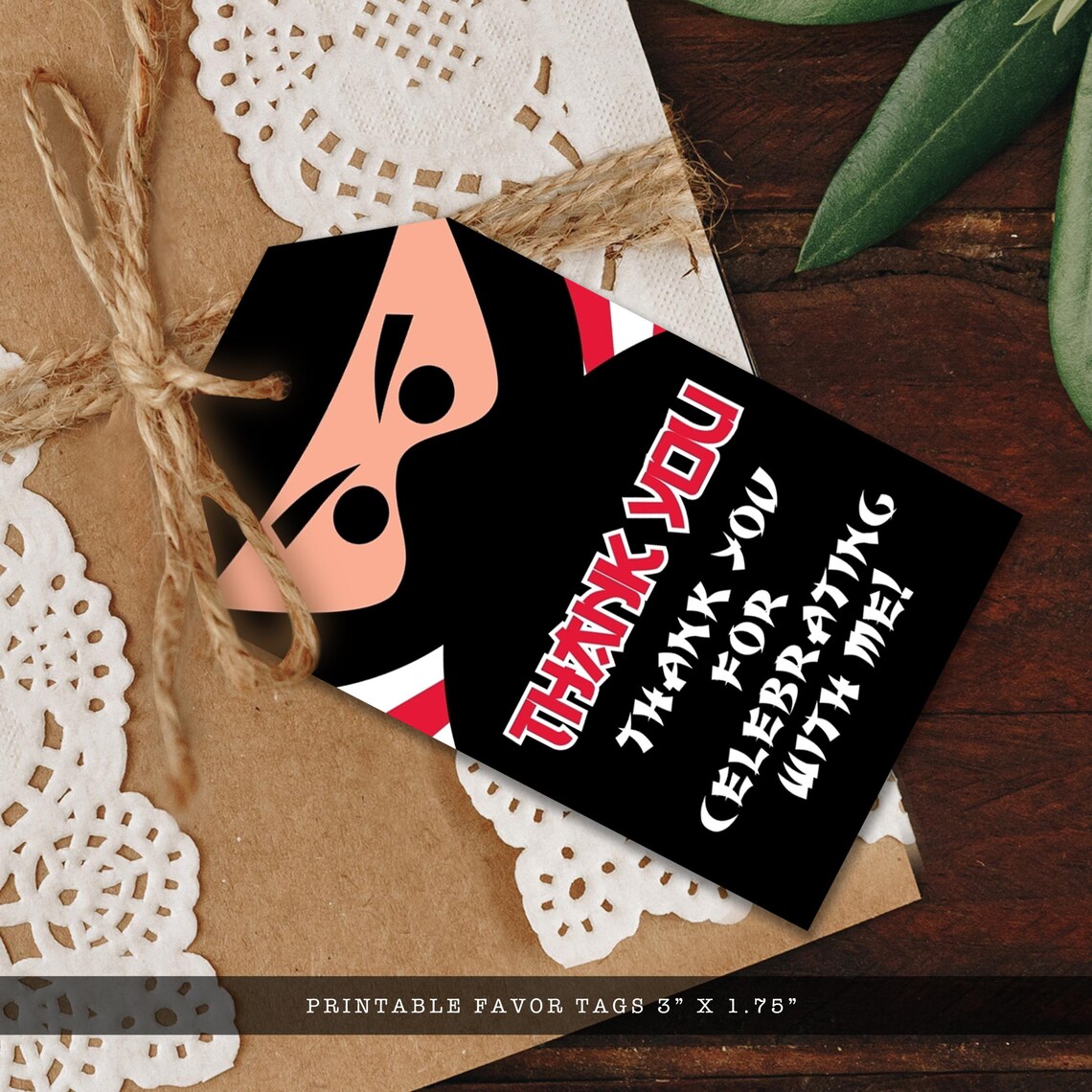 Ninja Gift Tags Ninja Printable Thank You Tags Ninja Warrior - Etsy