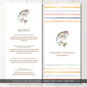 Gone Fishing Food Menu Seafood Menu Custom Dinner Menu - Etsy