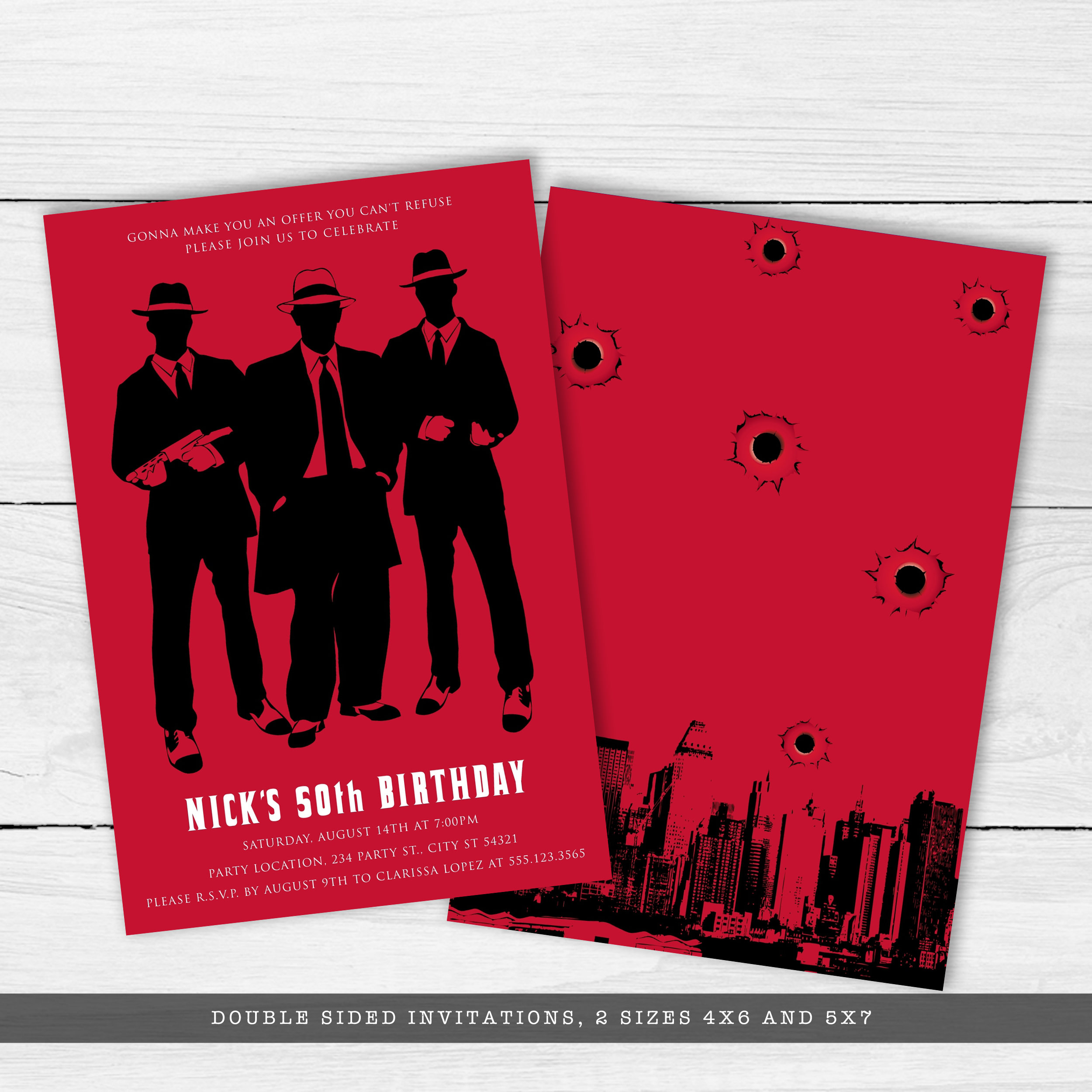 Mob Party Invitations Mobster Invitations Mafia Invitations - Etsy ...