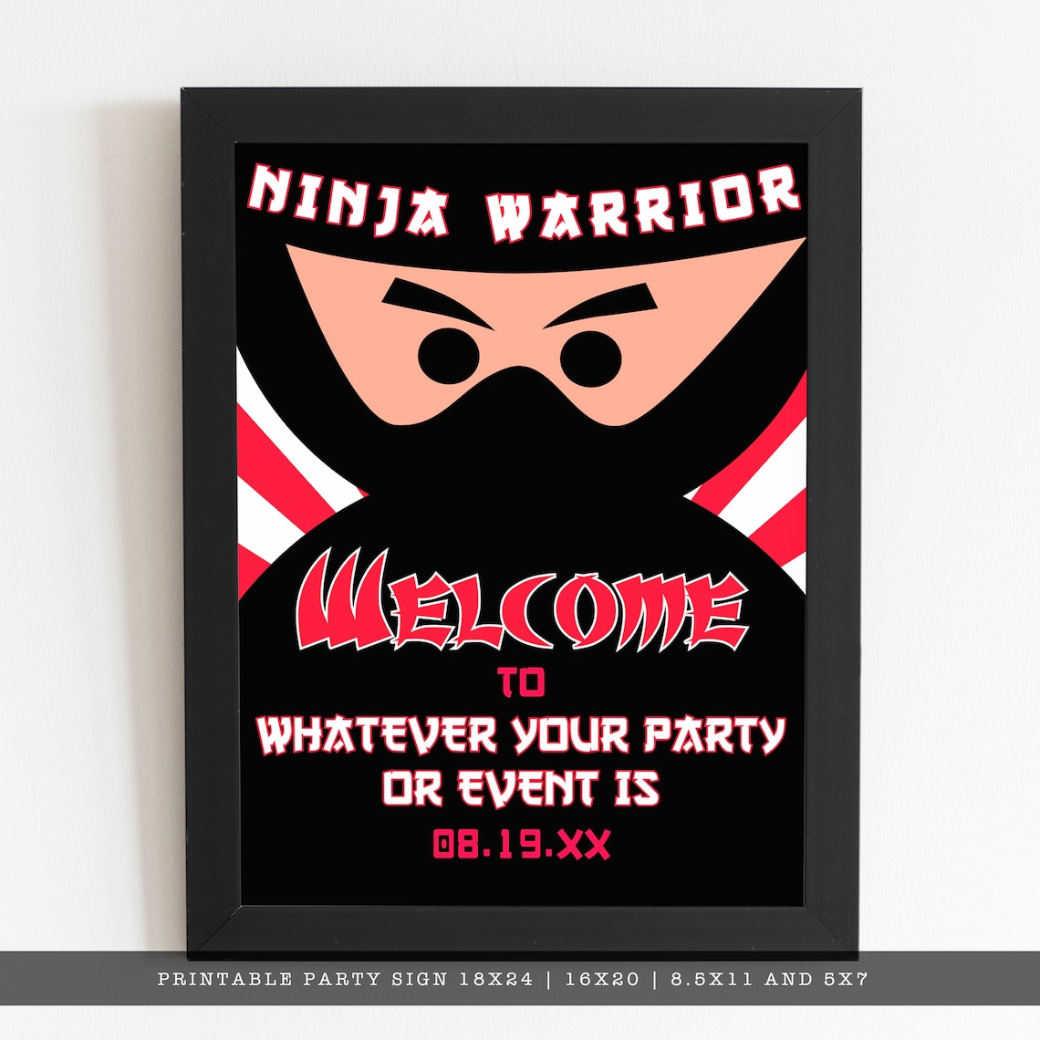 Ninja Welcome Signs Editable Party Sign Printable Welcome - Etsy UK