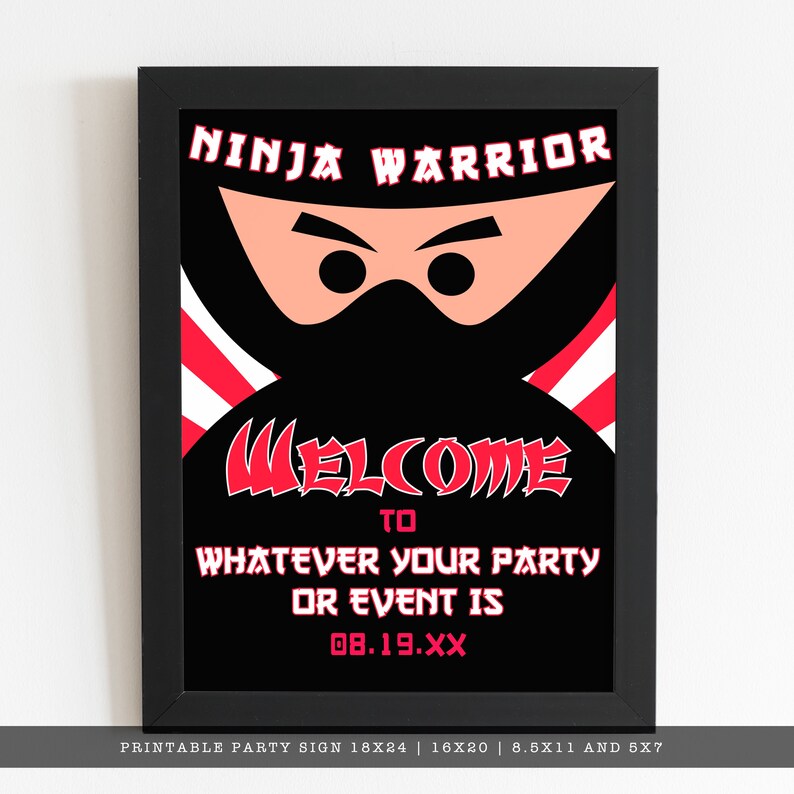 Ninja Welcome Signs Editable Party Sign Printable Welcome - Etsy