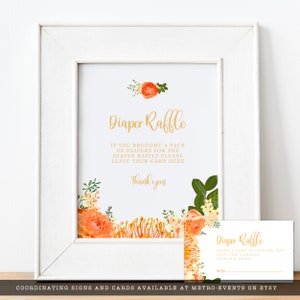 Editable Late Night Diaper Sign, Orange and White Floral Signs, Instant ...