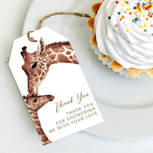 Giraffe Favor Tags, Safari Gift Tags, Jungle Favor Tag, Printable Thank ...