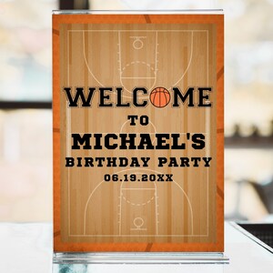 Basketball Welcome Sign, Custom Basketball Welcome Sign, Editable ...