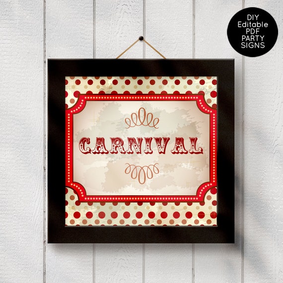 Vintage Circus Signs, Circus Party Signs & Carnival Party Signs ...