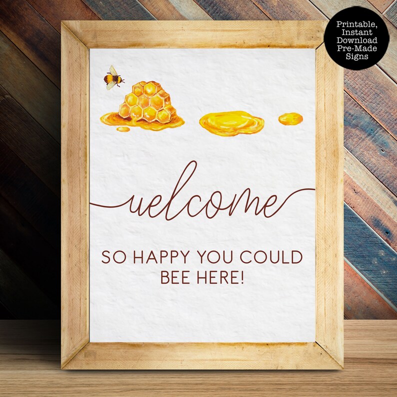 Bee Welcome Sign Bridal Shower Sign Printable Sign Instant - Etsy
