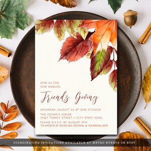 Fall Leaves Drink Menu Signs, Friendsgiving Signs, Drink Menu Sign ...