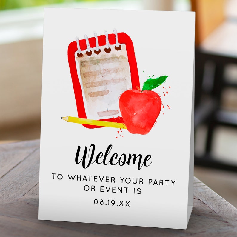 School Themed Welcome Signs, Teacher Welcome Signs, Printable Party ...