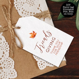Fall Style Printable Thank You Tags, Thanksgiving Favor Tags ...