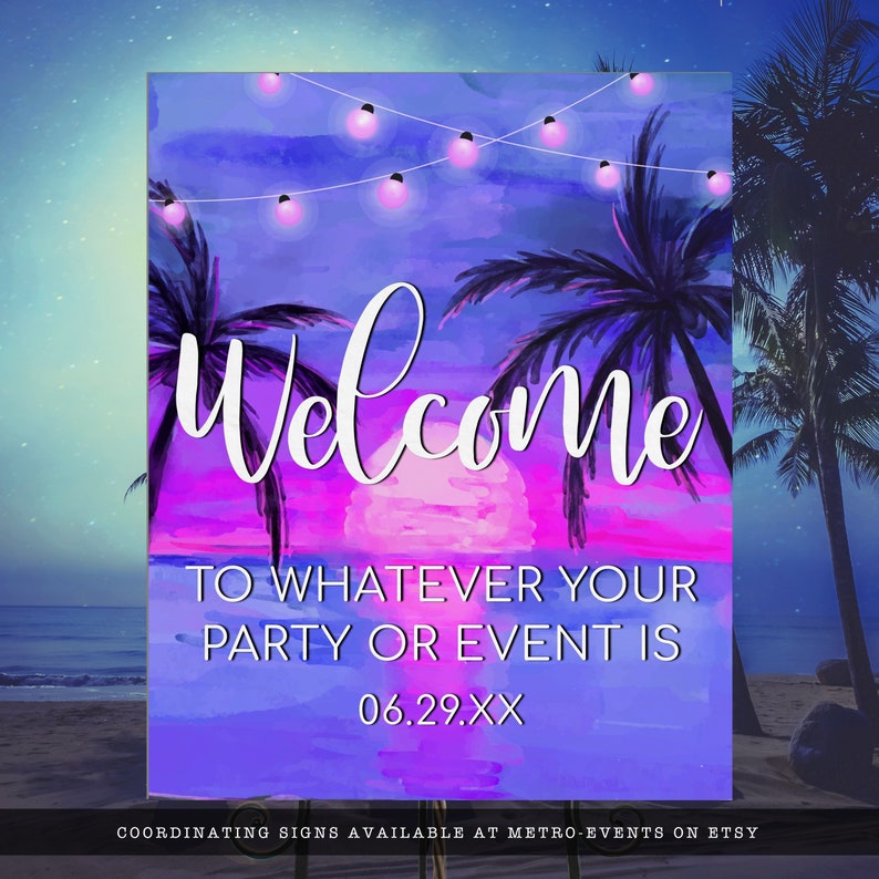 Beautiful Sunset Party Invitation Beach Party Invitations | Etsy