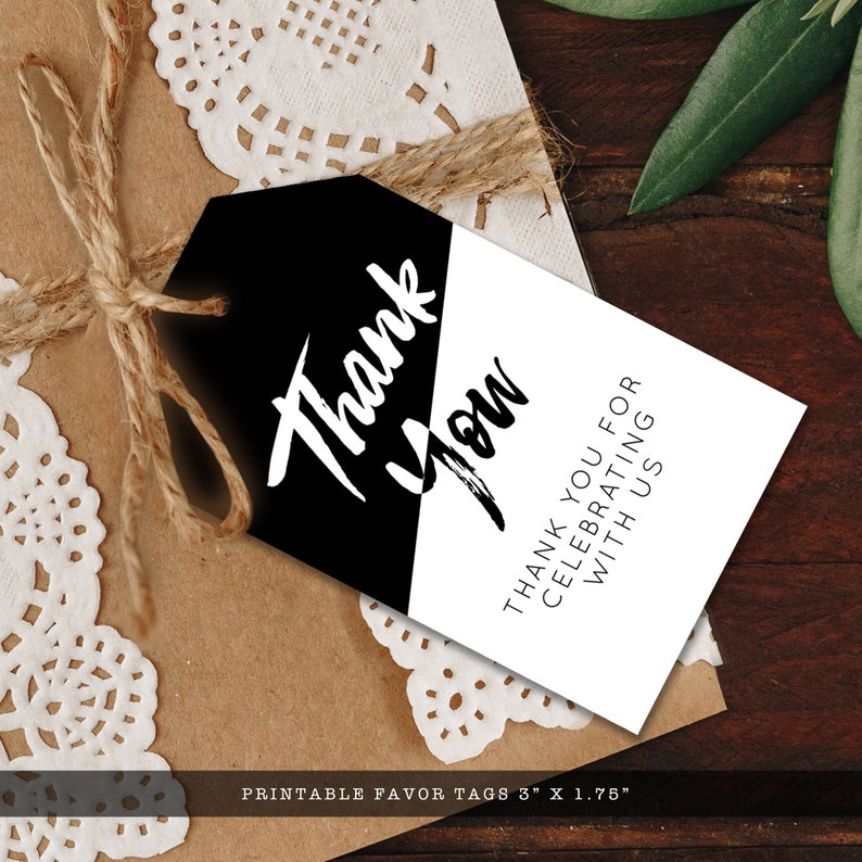 Modern Black and White Gift Tags Favor Tags Gift Tags - Etsy