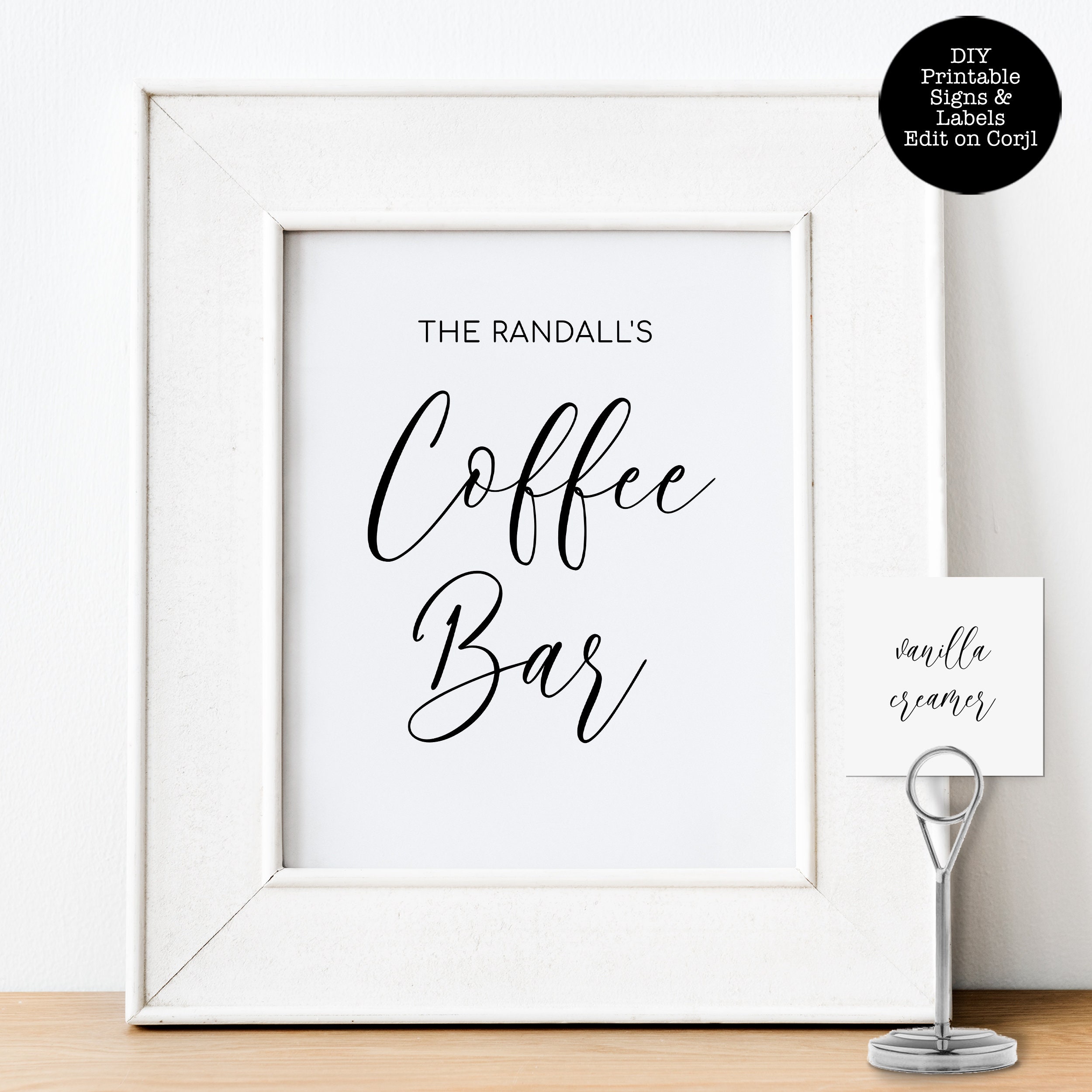 Black and White Coffee Bar Sign Printable Coffee Bar Signs | Etsy