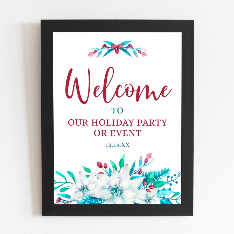 Holiday Welcome Signs Printable Welcome Sign Instant | Etsy