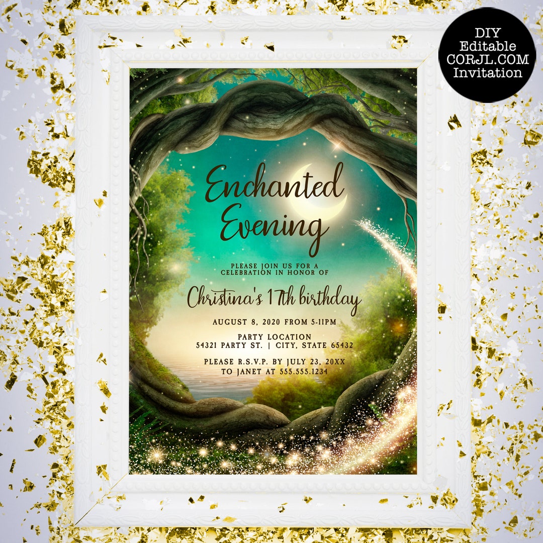 Enchanted Evening Invitations, Enchanted Themed Party, Magical Birthday ...