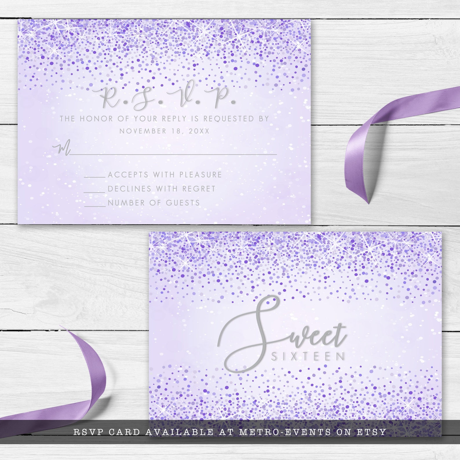 Purple Glitter Food Menu Custom Menu Purple Food Menu - Etsy