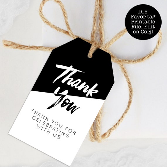 Modern Black and White Gift Tags Favor Tags Gift Tags - Etsy