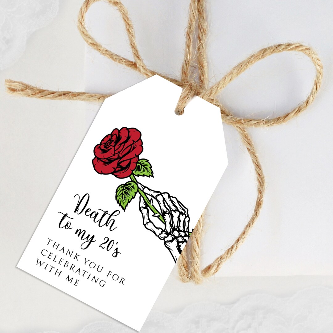 Death to My Youth Printable Gift Tags, Death to My 20s Gift Tags DIY ...