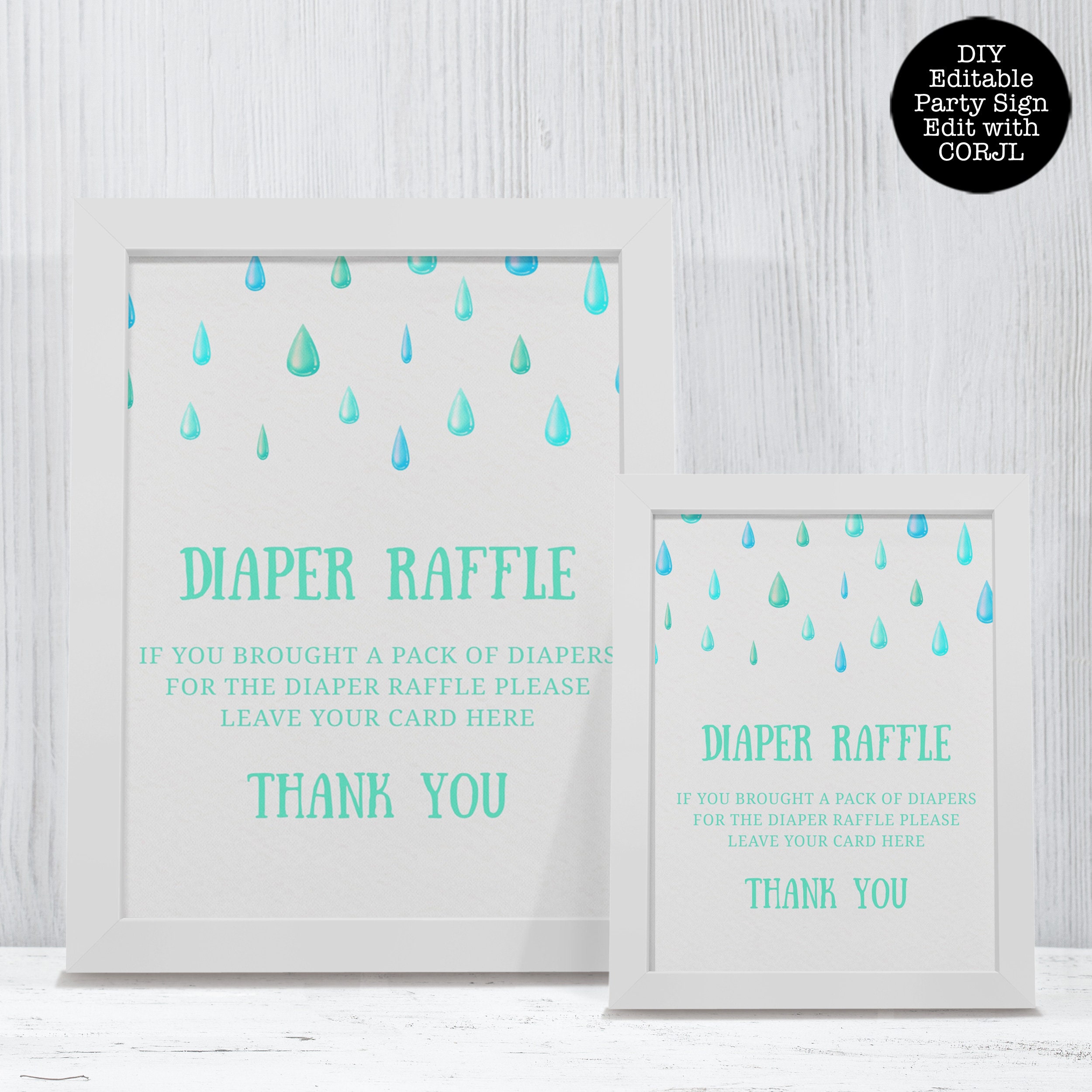 Diaper Raffle Sprinkle Baby Shower Instant Download Baby | Etsy
