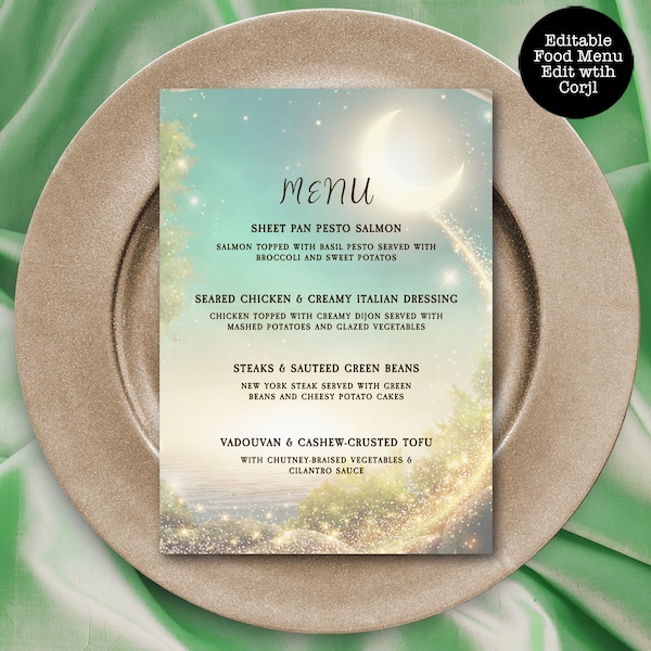 Enchanted Menu Template - Etsy
