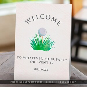 Golf Welcome Sign: Editable Golf Ball Party Decor (corjl Template) - Etsy