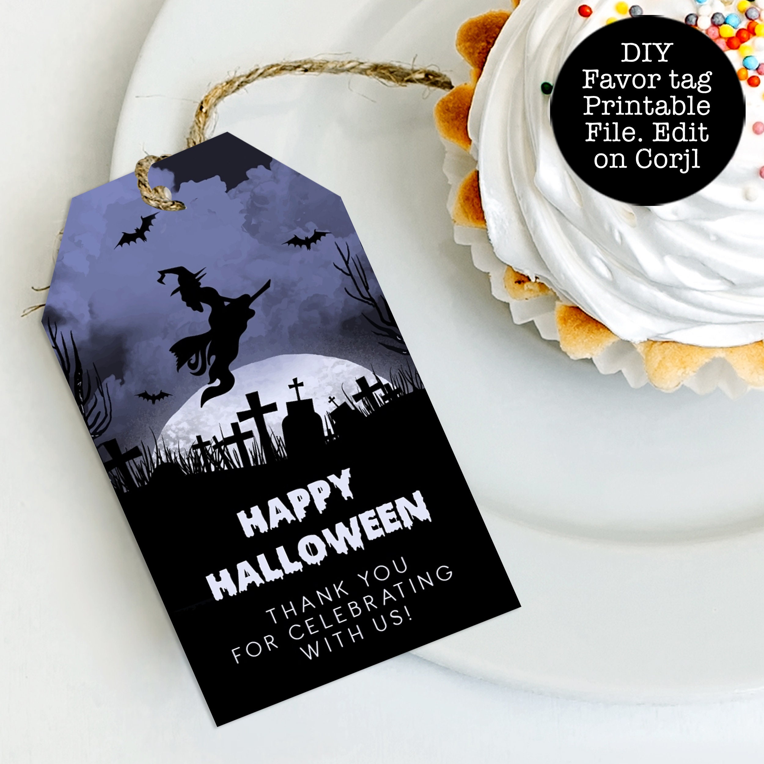 Witch Tags Halloween Gift Tags Halloween Gift Tags Editable | Etsy