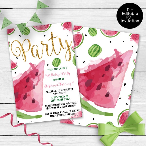 Watermelon Invitation - Etsy