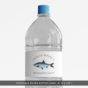 Gone Fishing Water Bottle Labels, Printable Drink Labels, Custom Labels ...