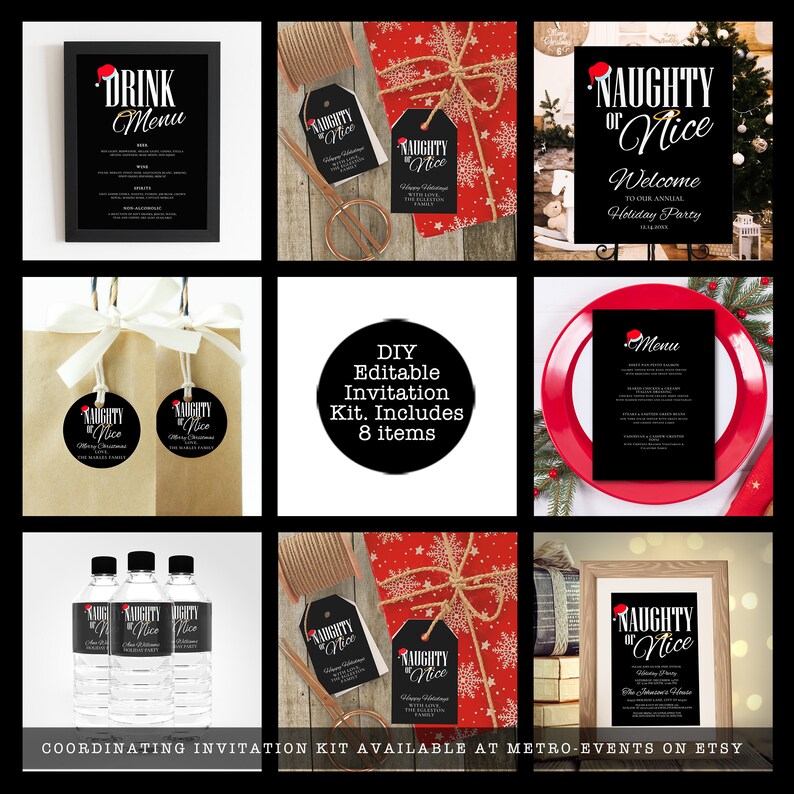 Naughty or Nice Welcome Sign, Holiday Party Decor (printable, Corjl ...