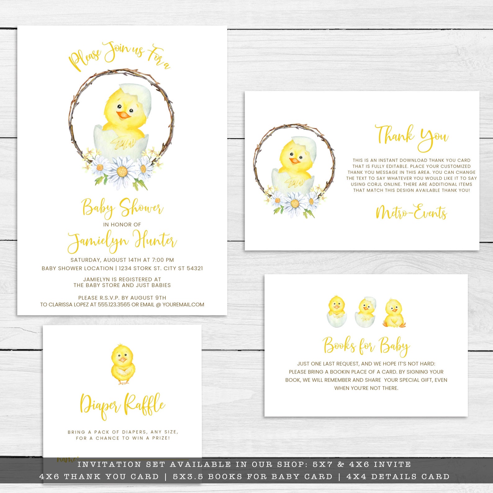 Baby Chick Thank You Cards Custom Thank You Cards Baby - Etsy