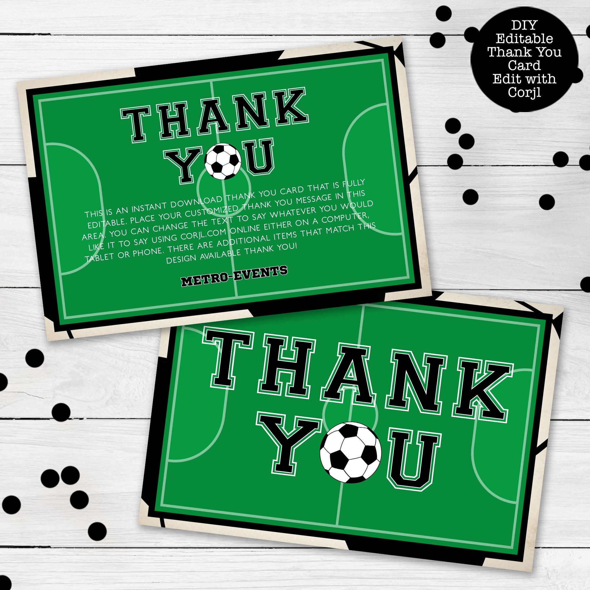 Soccer Thank You Cards Sports Thank You Notes Football | Etsy