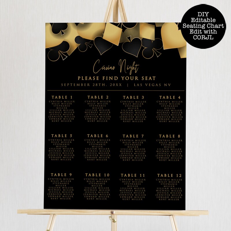 Seating Chart Template - Etsy