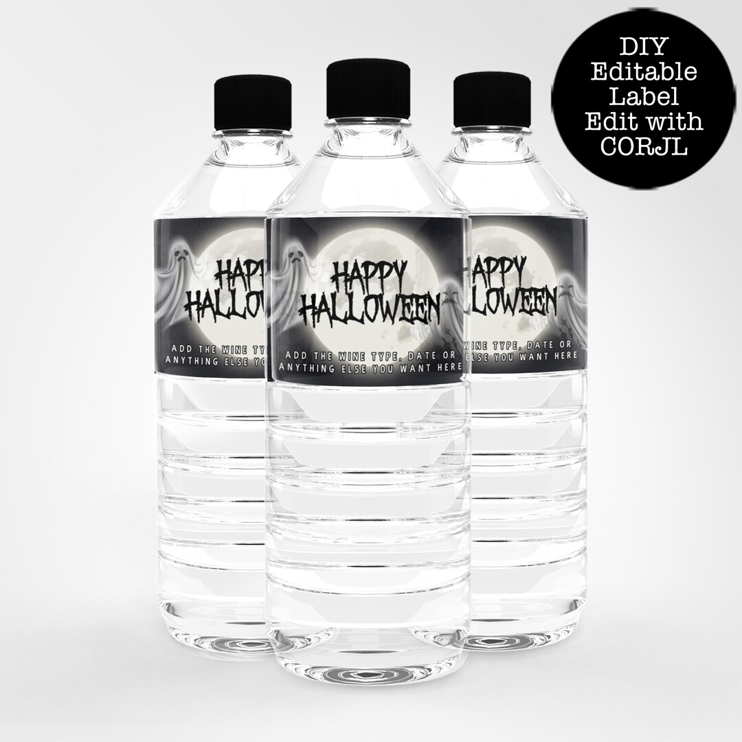 Digital Download Ghost Beverage Labels, Printable Drink Label, Custom ...