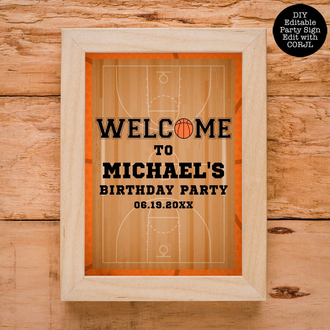 Basketball Welcome Sign, Custom Basketball Welcome Sign, Editable ...