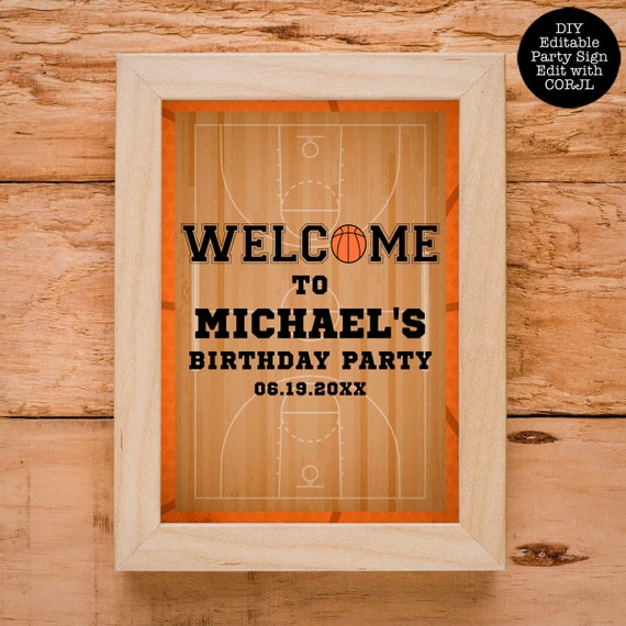Basketball Welcome Sign Custom Basketball Welcome Sign | Etsy