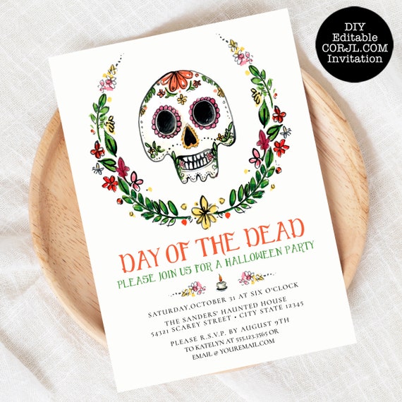 Skull Invitation Templates Unique Halloween Invitation Free