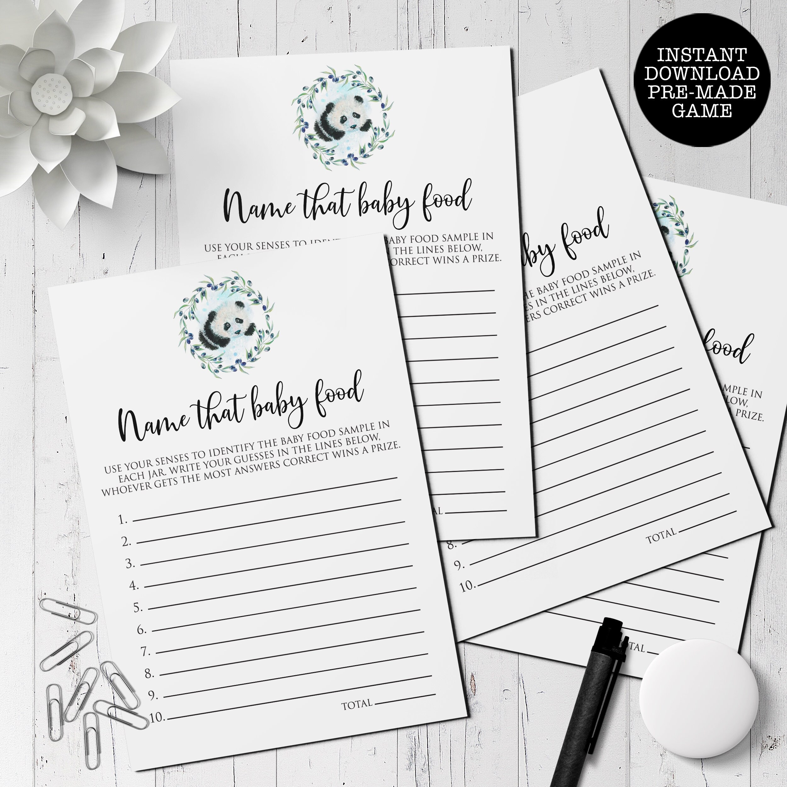 Party Games Baby Panda Shower Game Printable Games Baby Animal Shower ...