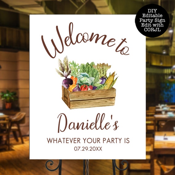 Printable Party Sign, Instant Download, Garden Themed Welcome Signs ...