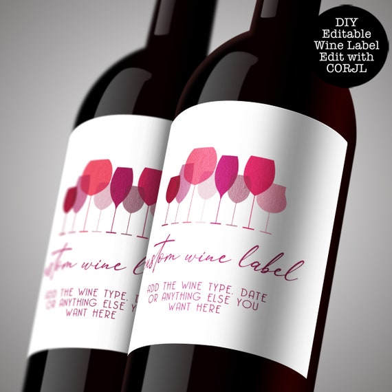 Wine Tasting Wine Labels, Printable Wine Label, Custom Wine Labels ...