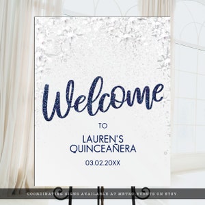 Silver and Blue Glitter Food Menu, Custom Menu, Silver Menu, Dinner ...