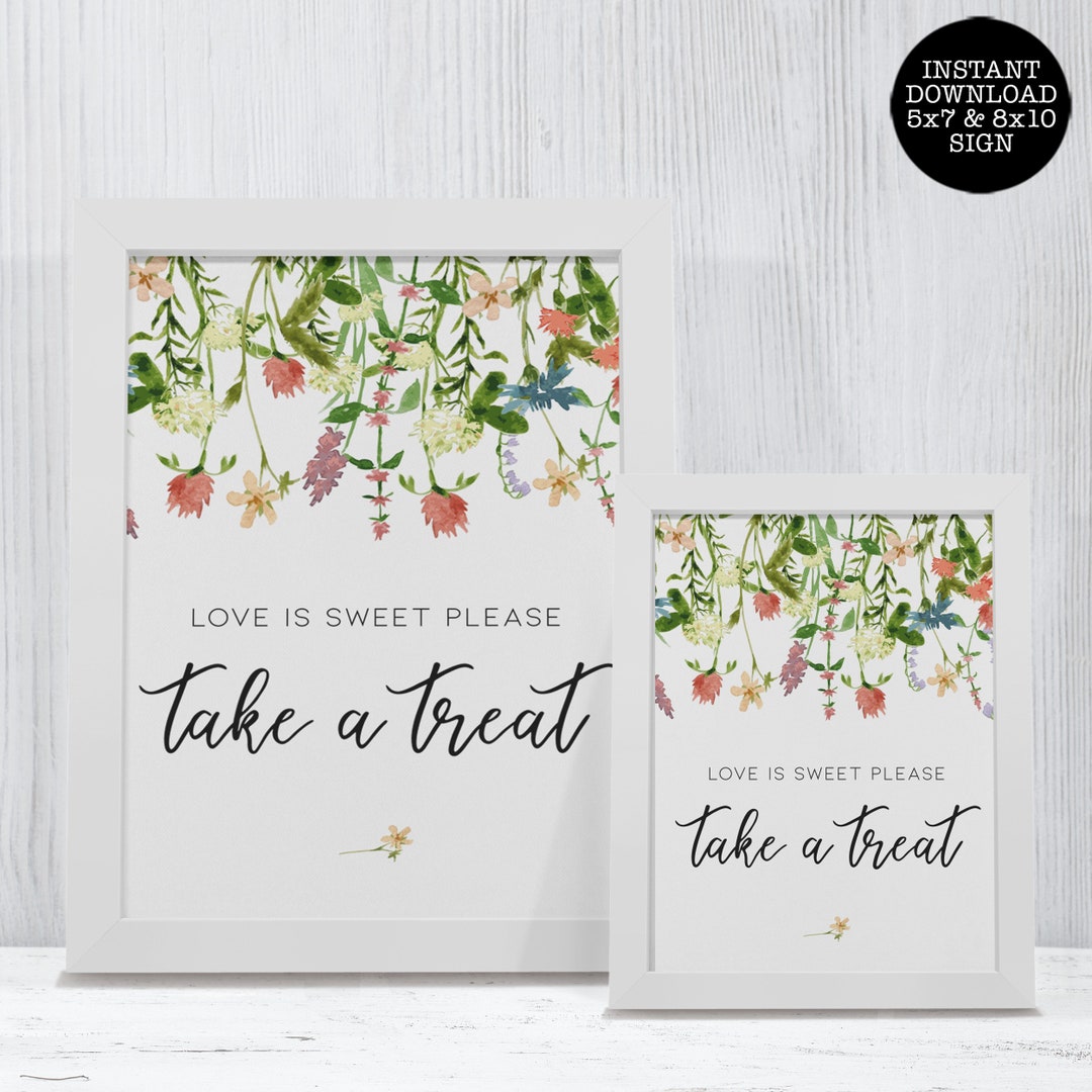 Love is Sweet Sign Boho Wildflower Bridal Shower Sign Dessert Table ...