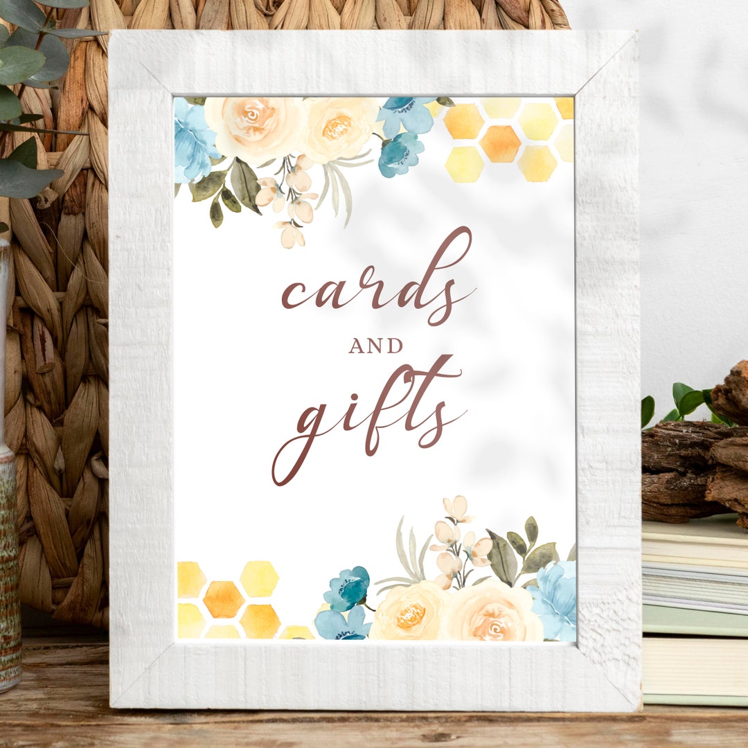 Editable Bee Cards and Gifts Sign, Cards and Gifts Sign Printable ...