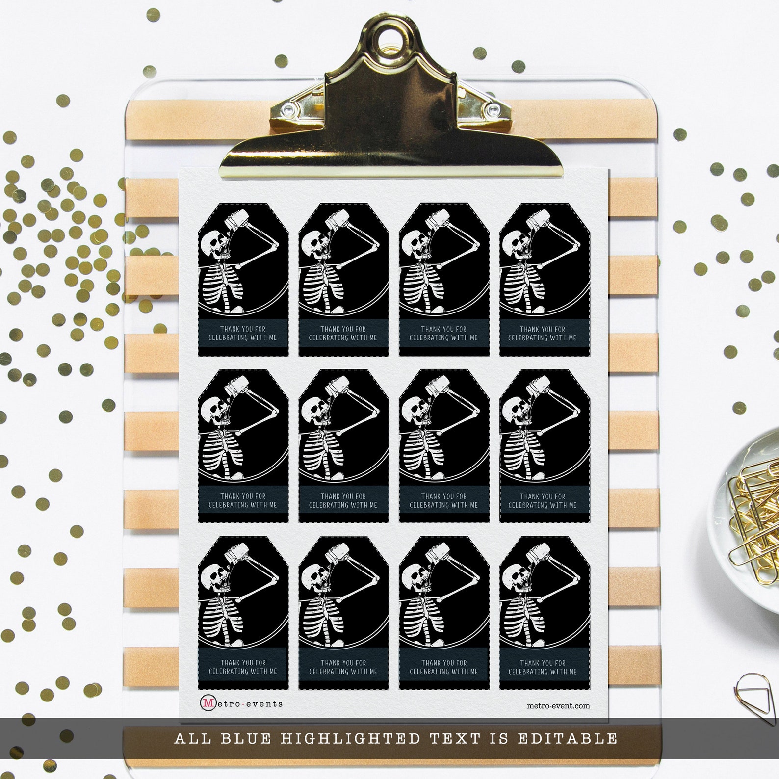 Printable Gift Tags Printable Skeleton Death to My 20s Gift - Etsy