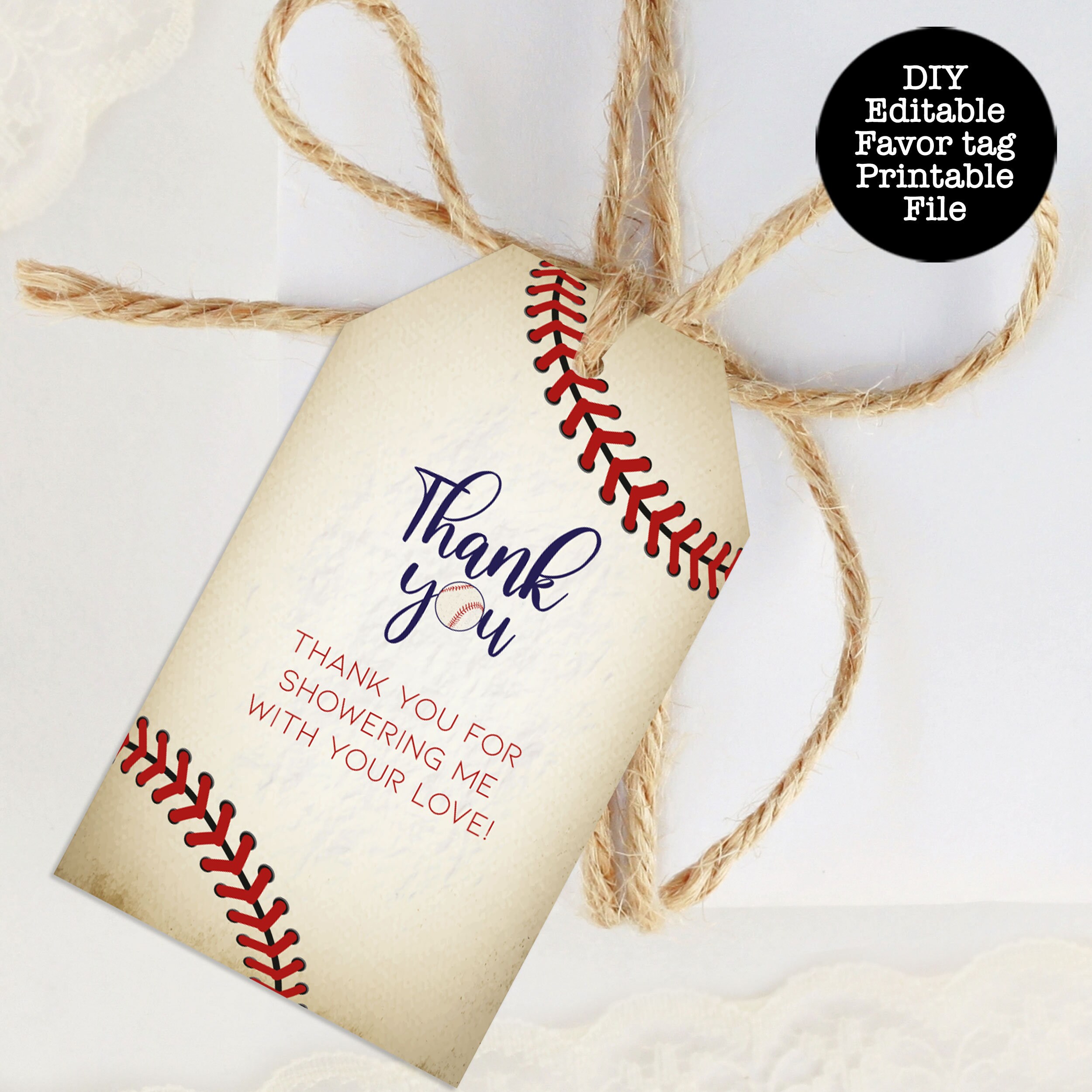 Baseball Favor Tag Baby Shower Gift Tags Printable Favor | Etsy
