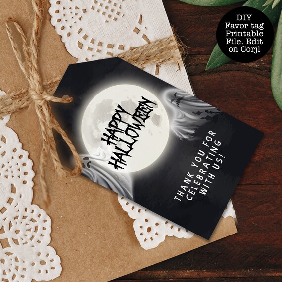 Spooky Ghost Tags Halloween Gift Tag Halloween Favor Tag - Etsy