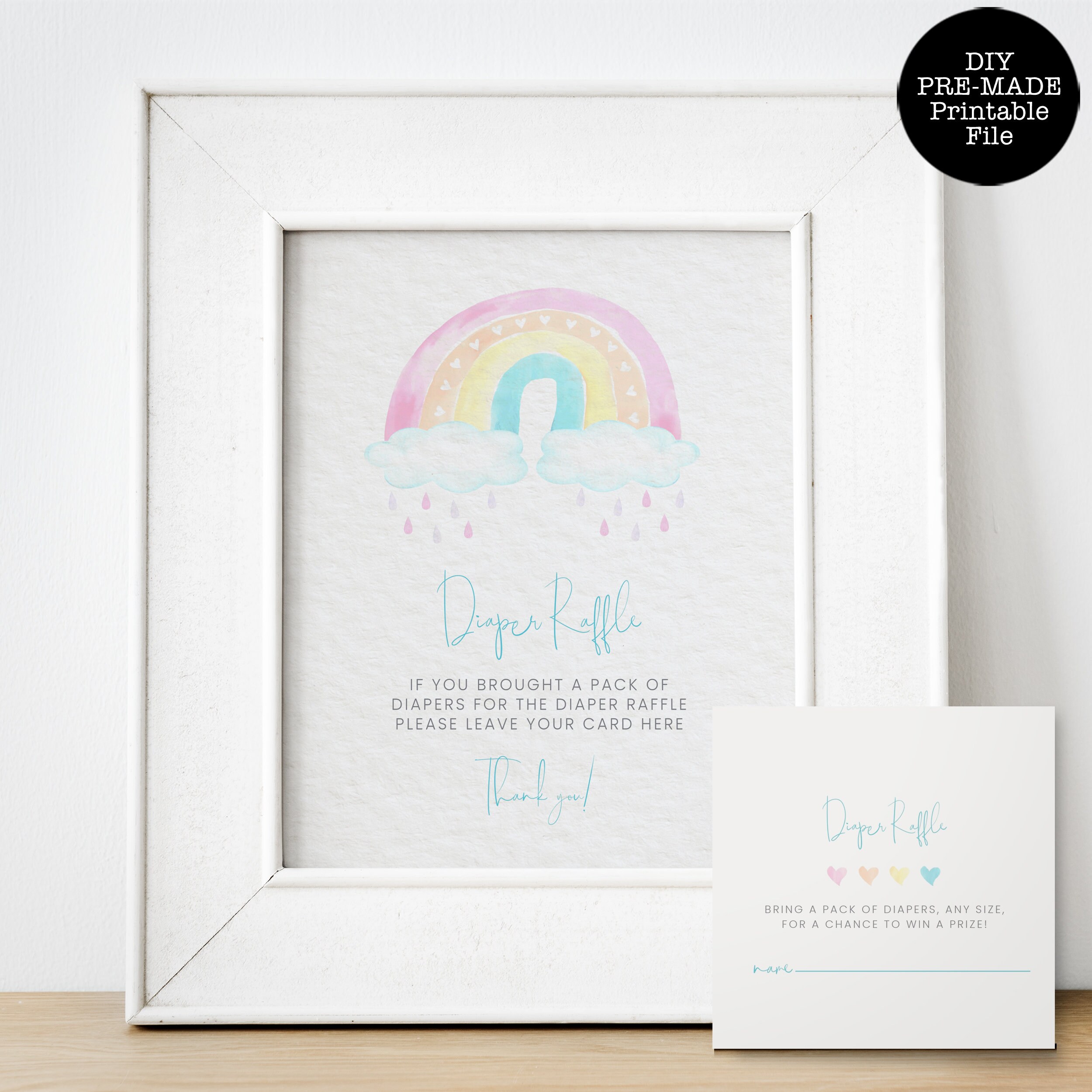 Diaper Raffle Game Rainbow Baby Shower Games Instant | Etsy